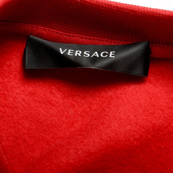 Versace | Shirts | Versace Mens Red Logo Embroidered Crewneck ...